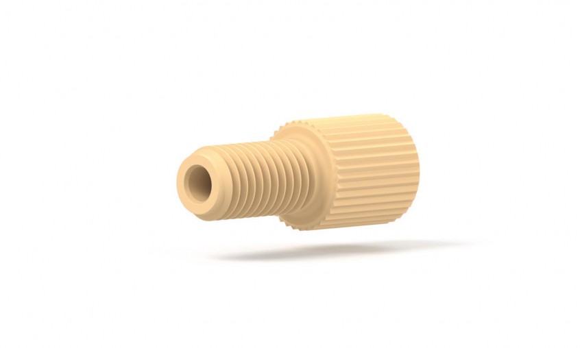 P-204, Flangeless™ Male Nut Delrin®, 1/4-28 Flat-Bottom, for 1/16" OD ...