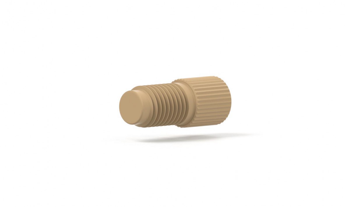PEEK Plug Natural, 5/16-24 Flat-Bottom - Biotech Fluidics
