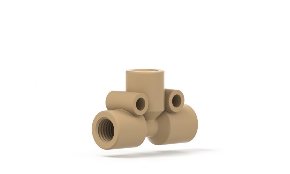Tee Assembly High Pressure PEEK .020 thru hole - Biotech Fluidics
